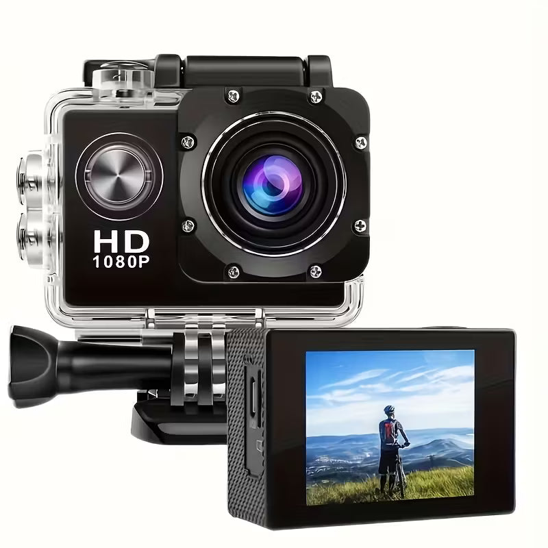 Ultra HD 1080P Action Camera – 140° Wide Angle, Fisheye Lens, LCD Disp