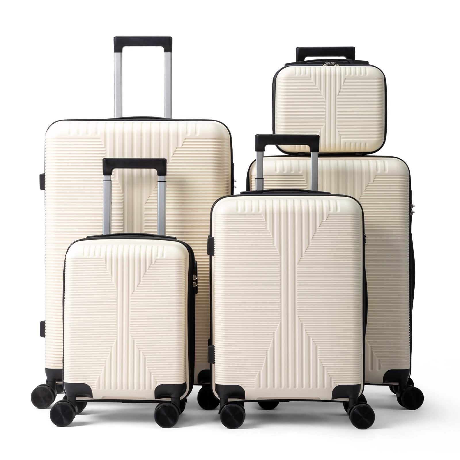5-Piece Lightweight Luggage Set with Lock – 12/16/20/24/28 | DailySale