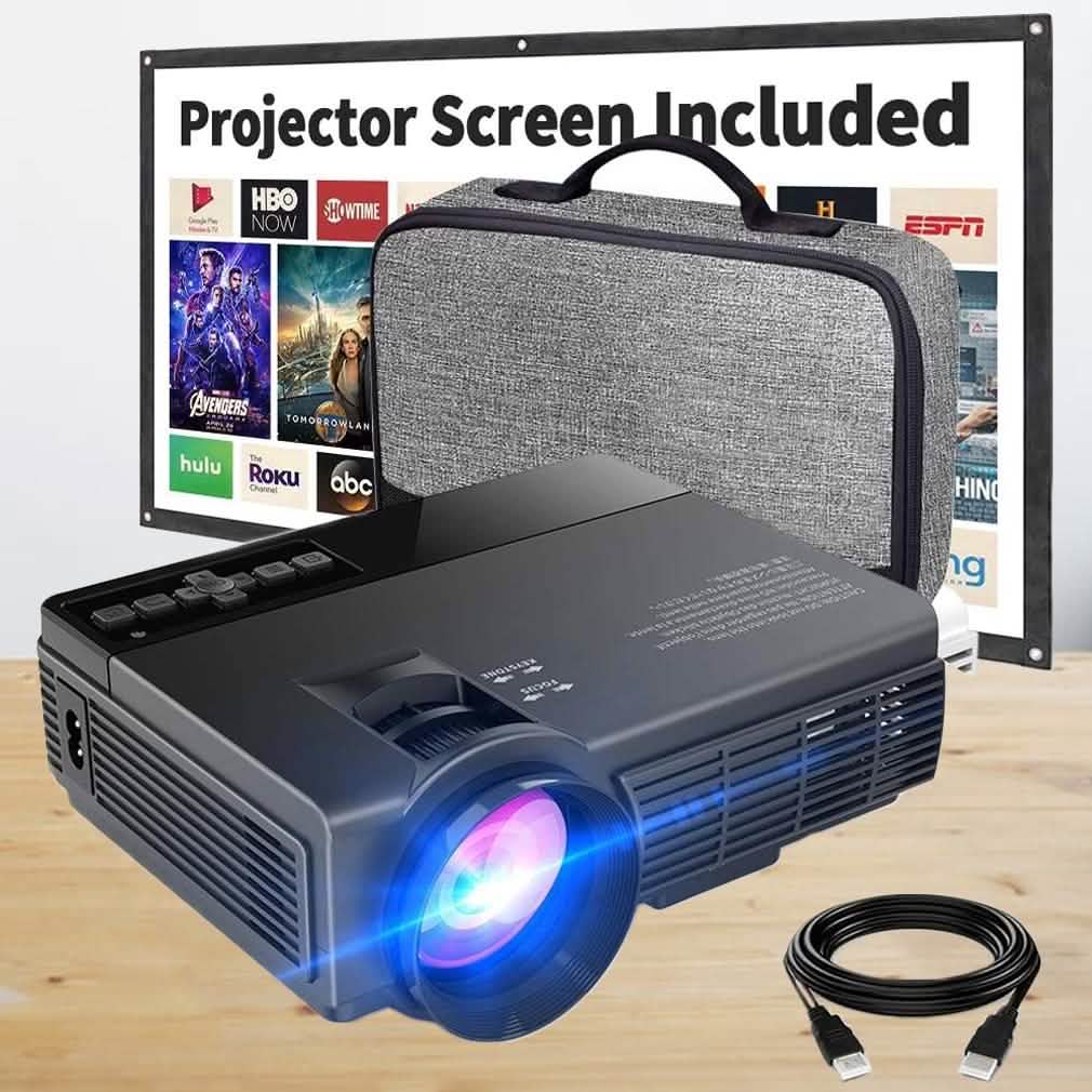 170'' Display, 1080P Supported Mini Projector - Assorted Colors