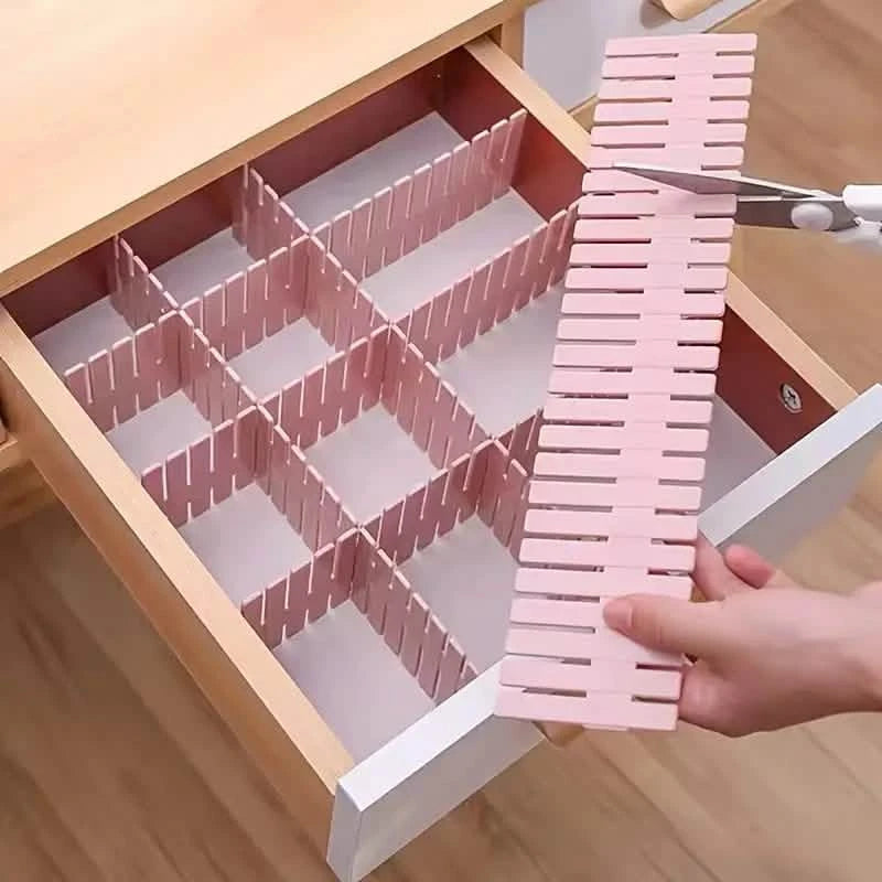 4-Pieces: Adjustable Grid Drawer Dividers