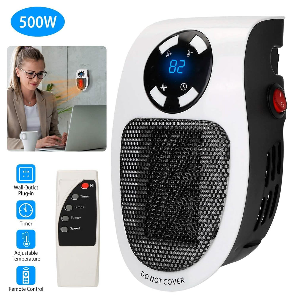 500W Heater Fan Wall Outlet with Remote Control | DailySale