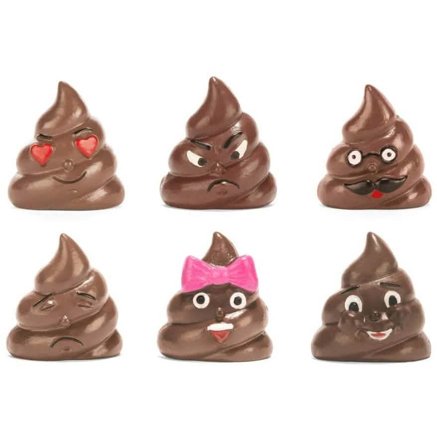 6-Piece: Kikkerland Poop/Poo Emoji Fridge Magnets Set
