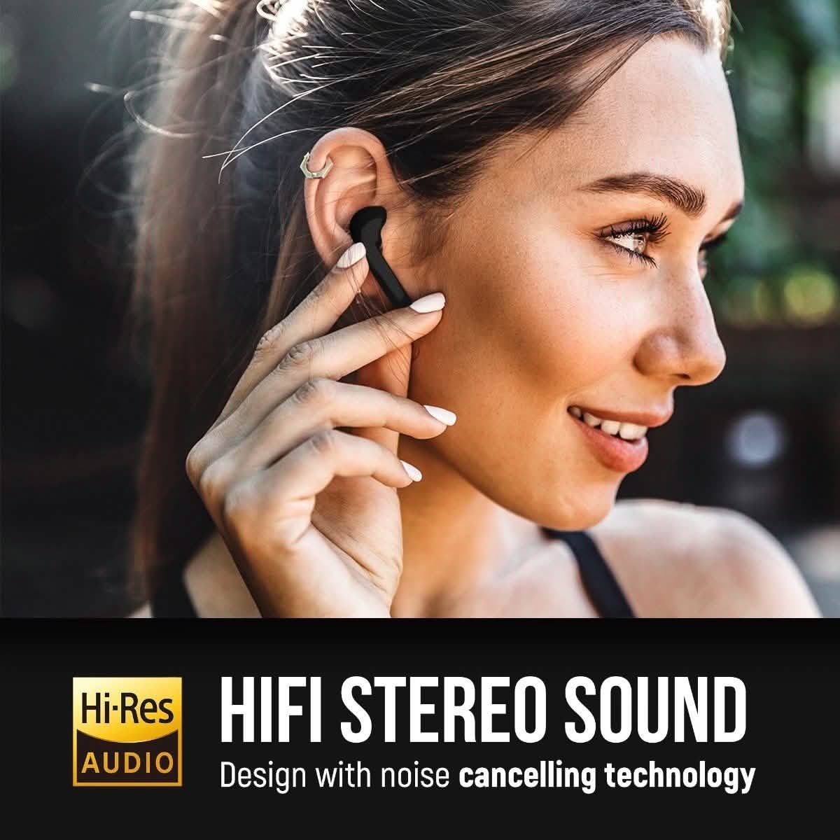 Airbuds Wireless Bluetooth Earphones with Charging Case and Bonus Qi C