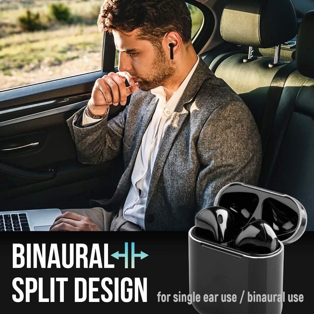 Airbuds Wireless Bluetooth Earphones with Charging Case and Bonus Qi C