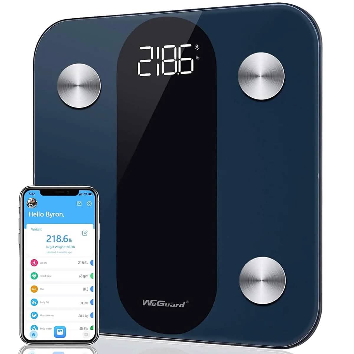 Bluetooth Digital Bathroom Scale with Heart Rate Tracking High-precisi