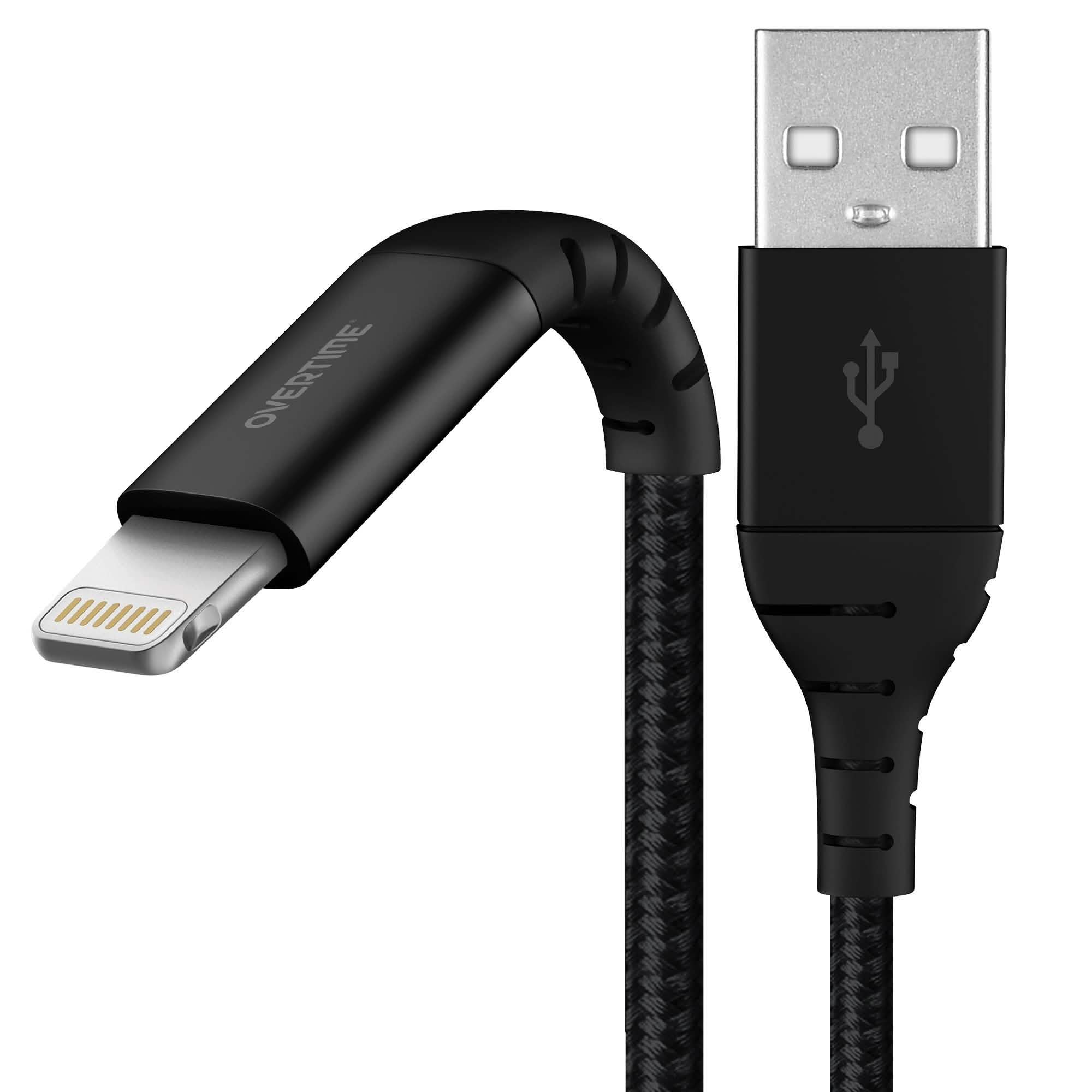 Overtime Apple Mfi Certified iPhone Charger 10ft Extra Long Nylon Brai