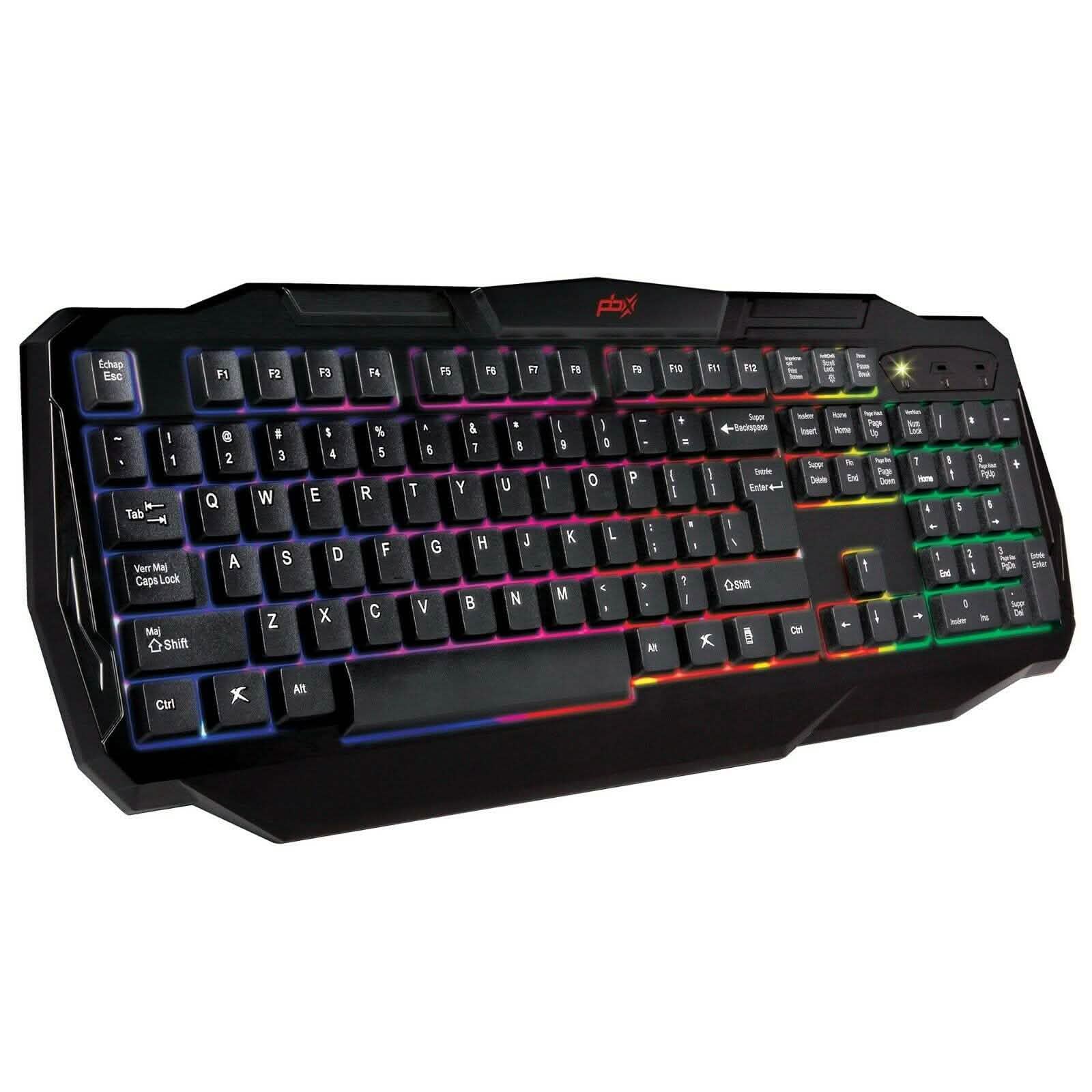 PBX Backlit Pro Gaming Keyboard - Full-Sized & Ergonomic with LED RGB