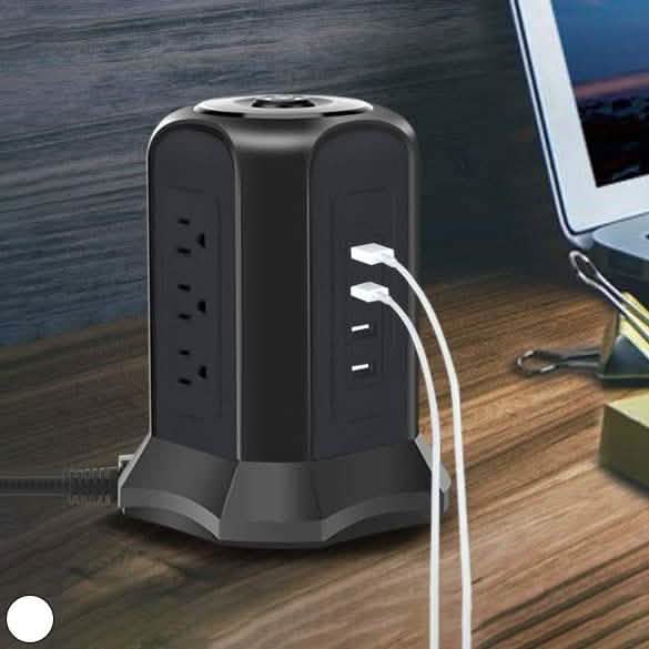Power Strip Tower with 9 AC-Outlets and 4 USB Charging Ports Switch Co
