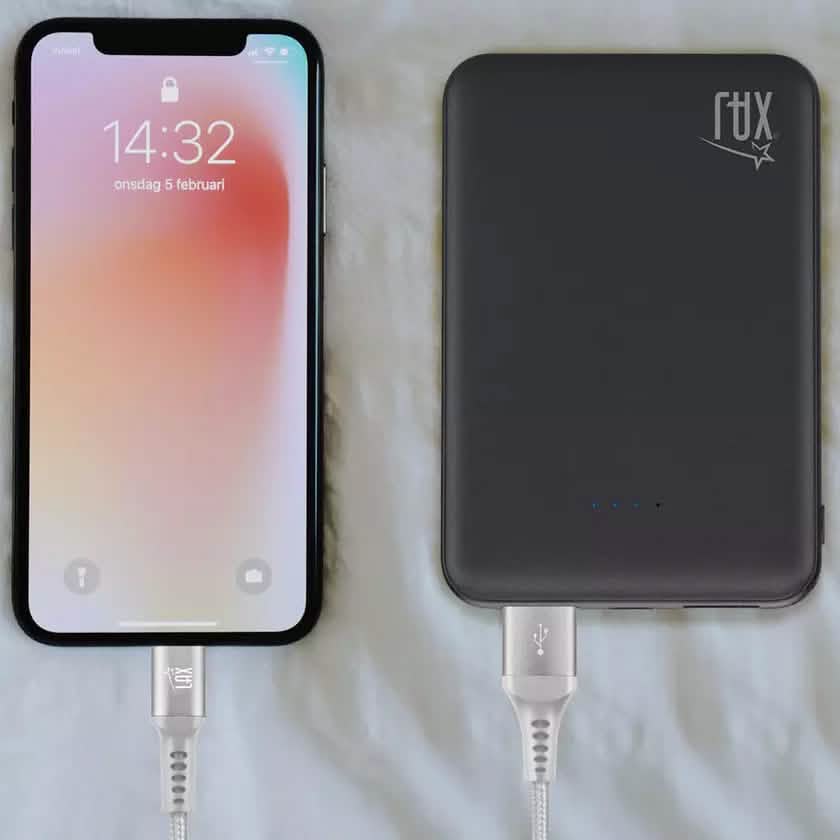 Rubberized Power Bank 12,000mAh LED Dual-USB | DailySale