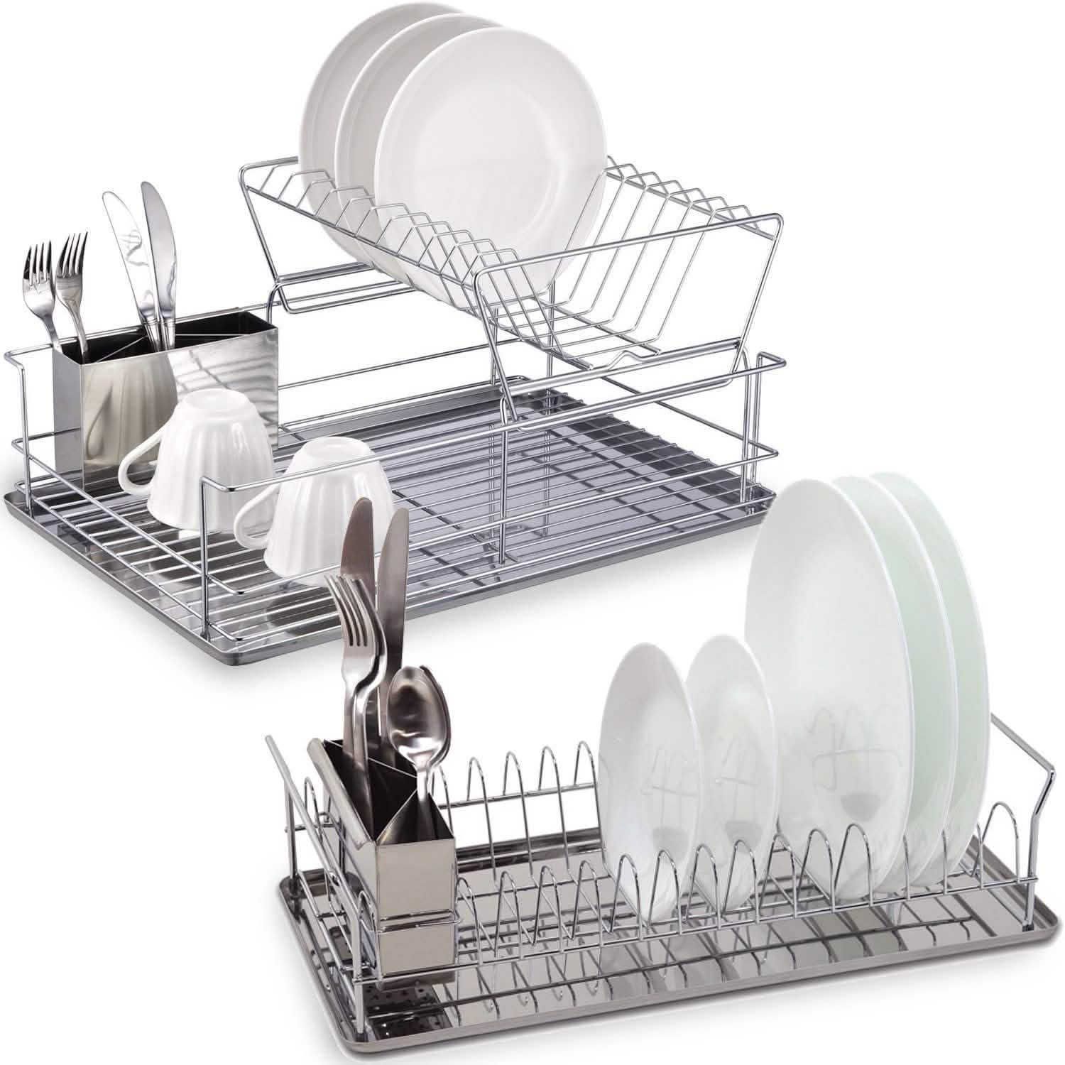 Space Saving Stainless Steel Chrome Dish Rack - Assorted Styles