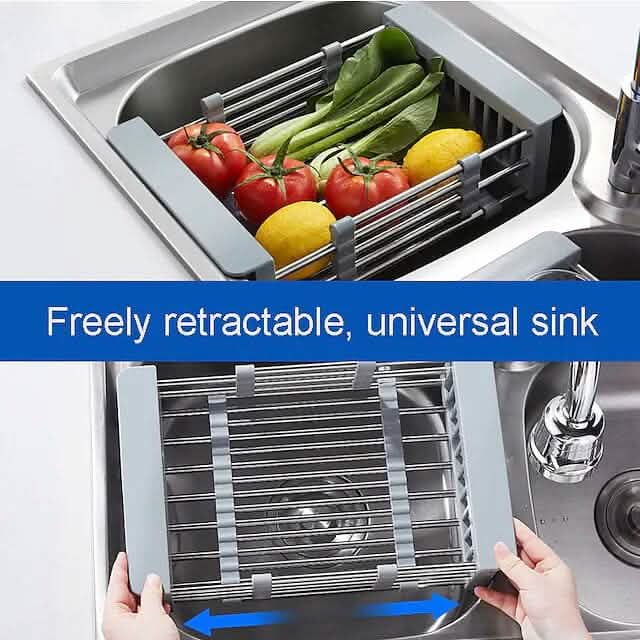 Stainless Steel Frame Drain Basket Telescopic Sink Frame