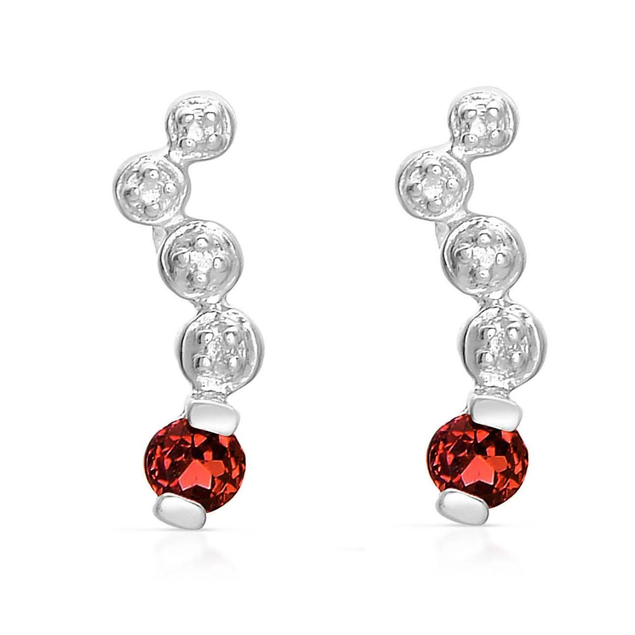 Sterling Silver Ruby Earrings