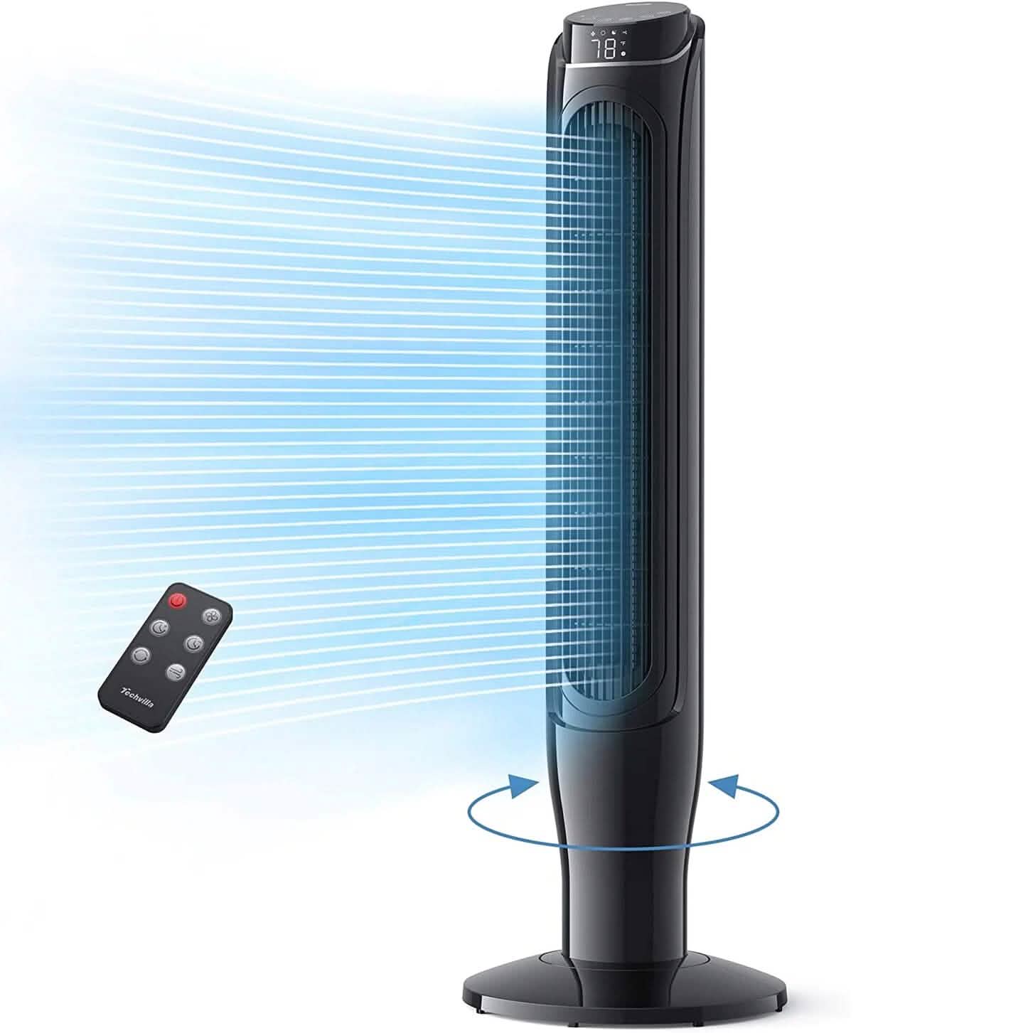 TECHVILLA 360° Oscillating Fan with Remote Control