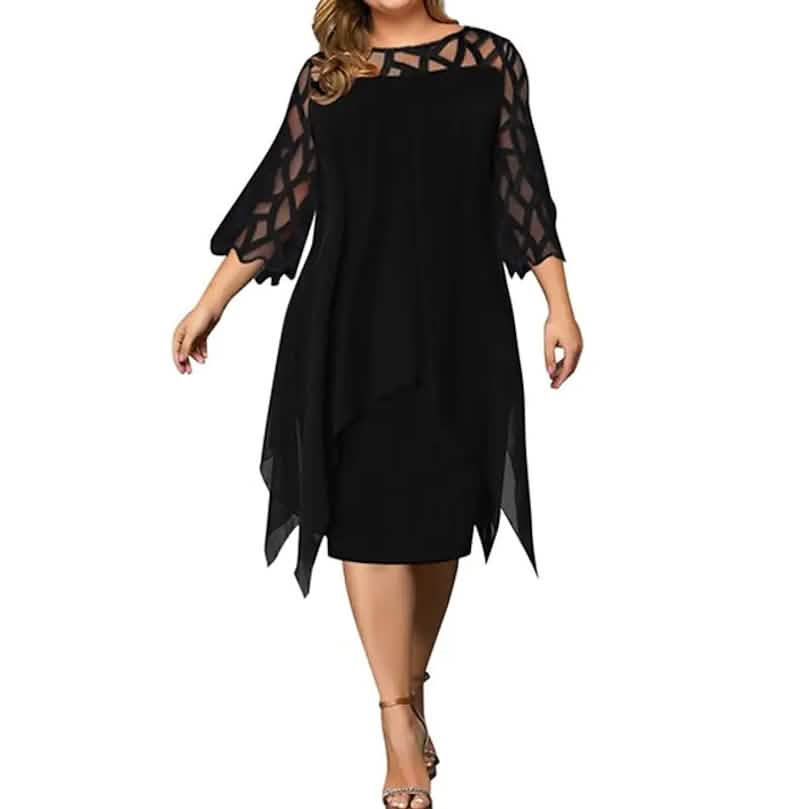 Women's Plus Size Solid Color Sheath Dress